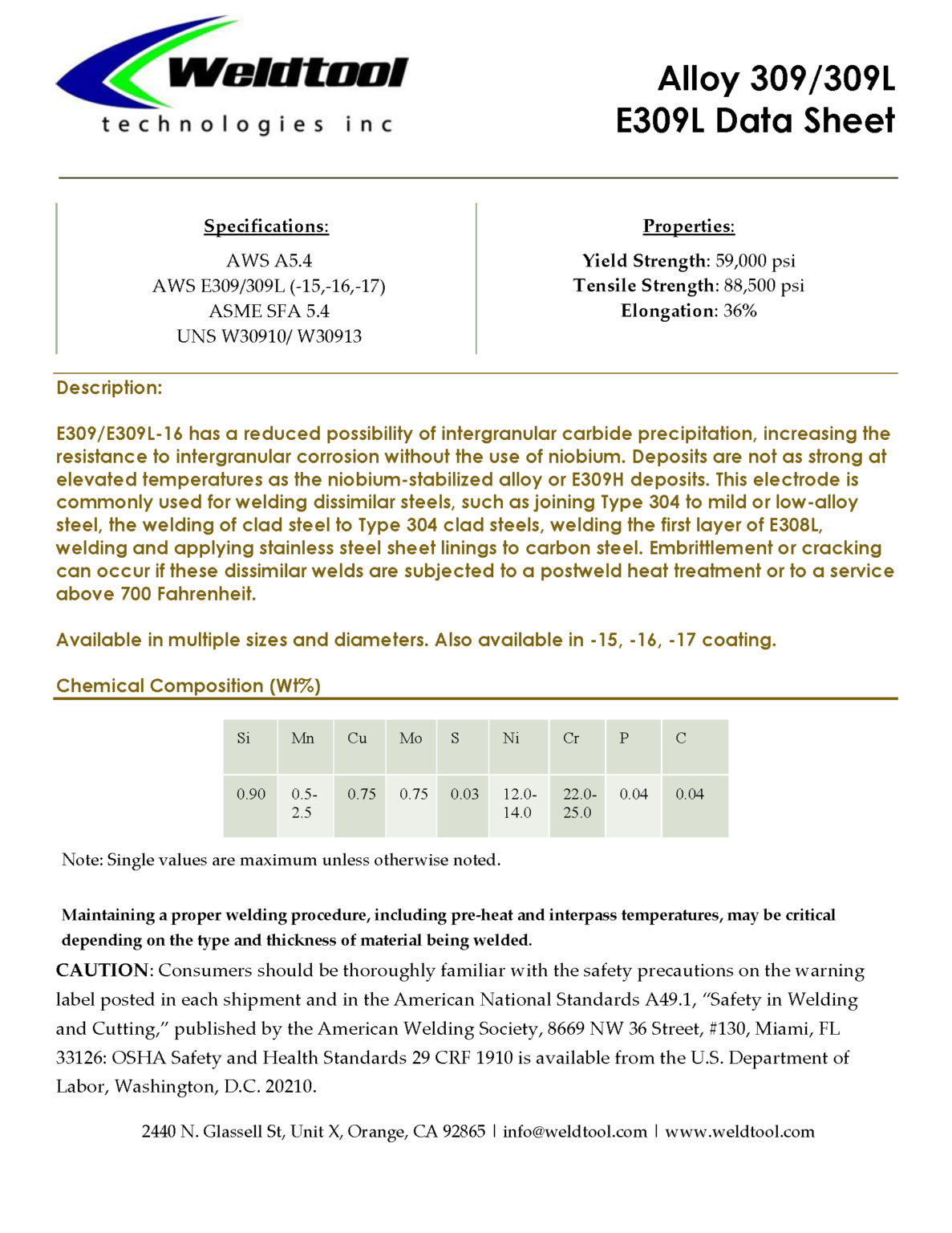Stainless Steel Welding Electrode - E309/E309L | Weldtool Technologies