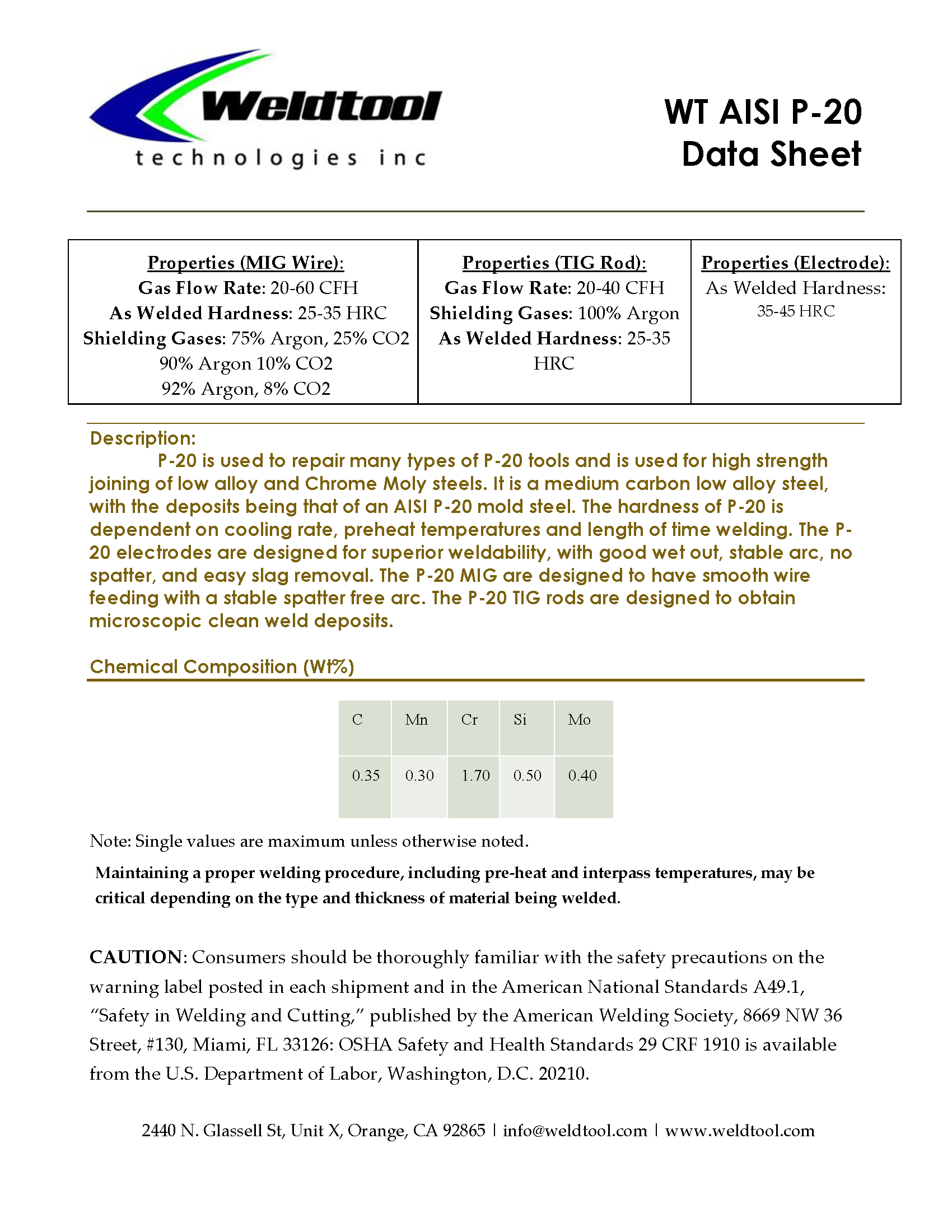 Tool Steel: P-20 | Weldtool Technologies